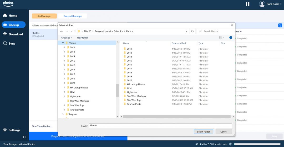 Using Amazon Drive's Unlimited Photo Storage for Backups