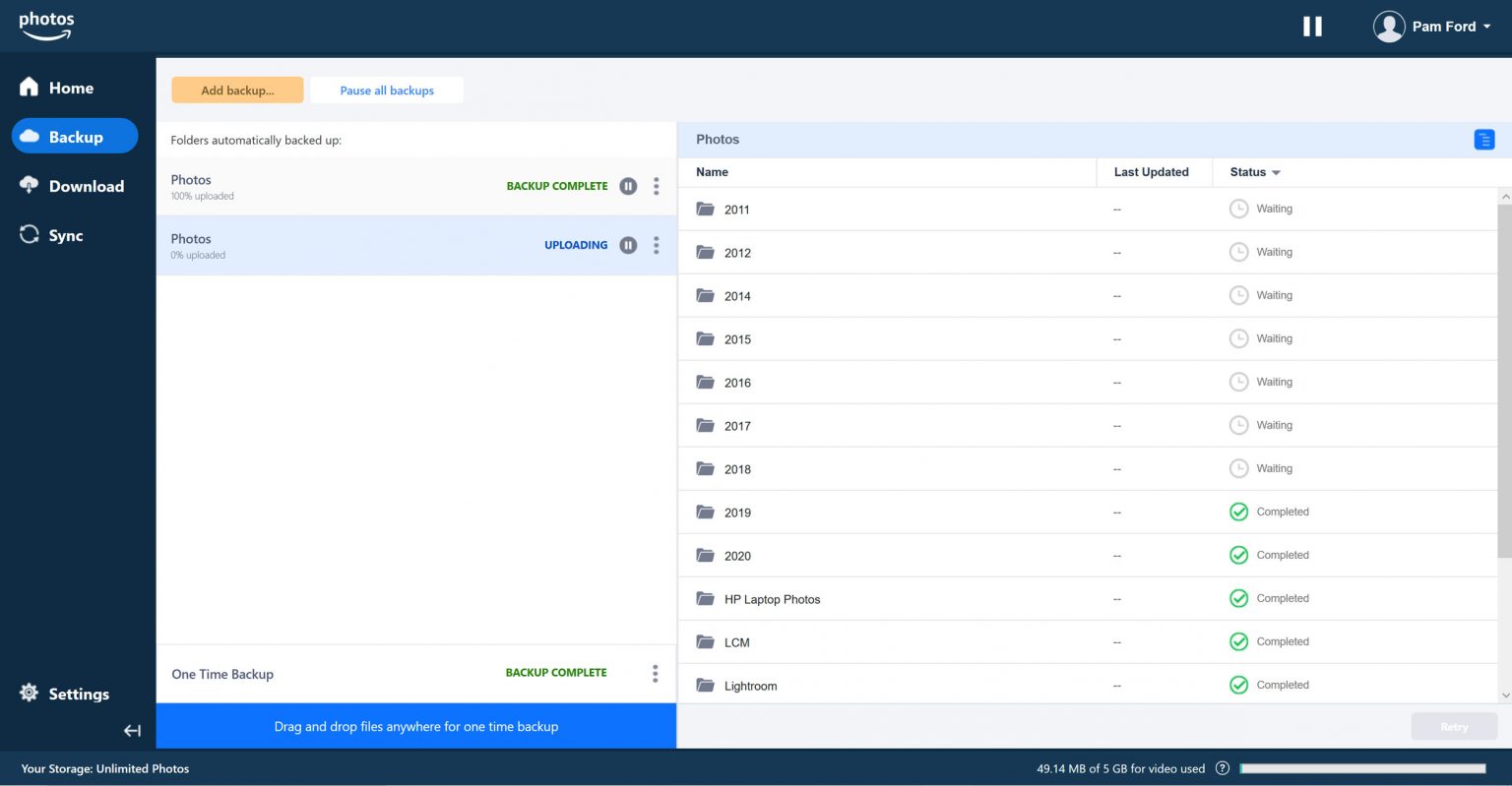 Using Amazon Drive's Unlimited Photo Storage for Backups