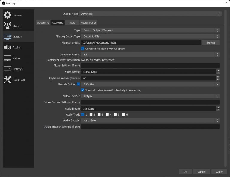 Lossless 4:2:2 Digitizing of Video Tapes Using OBS - Tim Ford ...