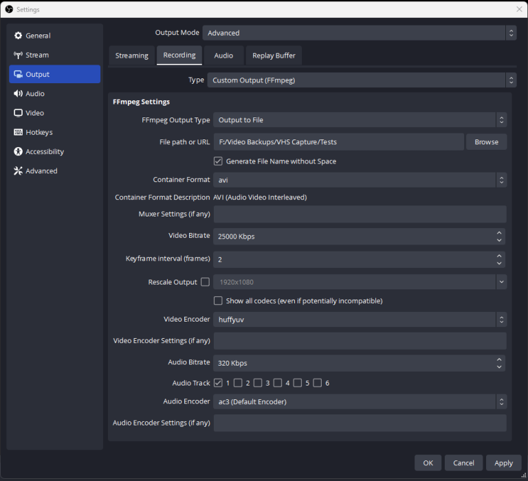 Lossless 4:2:2 Digitizing of Video Tapes Using OBS - Tim Ford ...